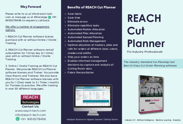 Apparel clothing garment Cut Planning Plan Software REACH Cut Planner
